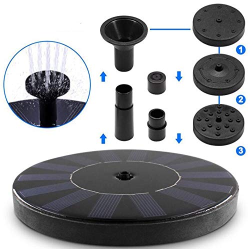 Lheng Solar Powered Fountain Pump, Solar Birdbath Fountain, 7V/1.4W Free Standing Floating Birdbath Water Pumps for Garden, Patio, Pond and PoolIdeal