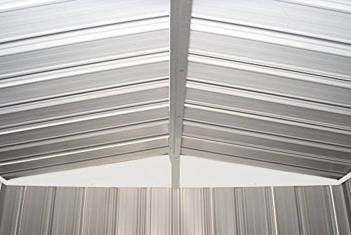 ARROW 6' x 5' EZEE Galvanized Steel Low Gable Shed Cream with Charcoal, Storage Shed with Peak Style Roof