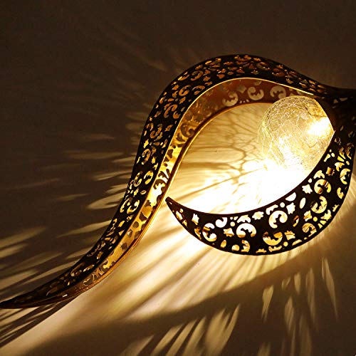 HDNICEZM Garden Solar Light Outdoor Decorative, Flame Crackle Glass Globe Stake Metal Lights,Waterproof Warm White LED for Pathway, Lawn, Patio, Yard.