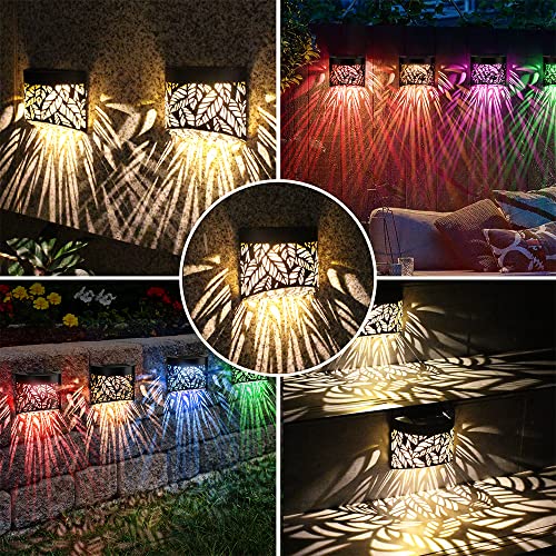 TIJNN Solar Deck Lights-4 Pack IP65 Waterproof, LED Landscape Lighting Solar Outdoor Light Solar Garden Light, Patio, Backyard, Patio - (Leaf)