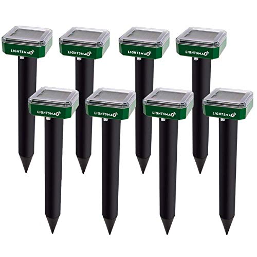 LIGHTSMAX Mole Repellent Mole Repeller Solar Powered Gopher Repellent Ultrasonic Vole Repellant Gopher Repellent Rodent Deterrent No Mole Traps Killer Harm to Your Lawn Yard (8)
