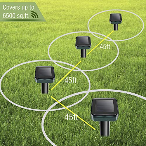 LIGHTSMAX Mole Repellent Mole Repeller Solar Powered Gopher Repellent Ultrasonic Vole Repellant Gopher Repellent Rodent Deterrent No Mole Traps Killer Harm to Your Lawn Yard (8)