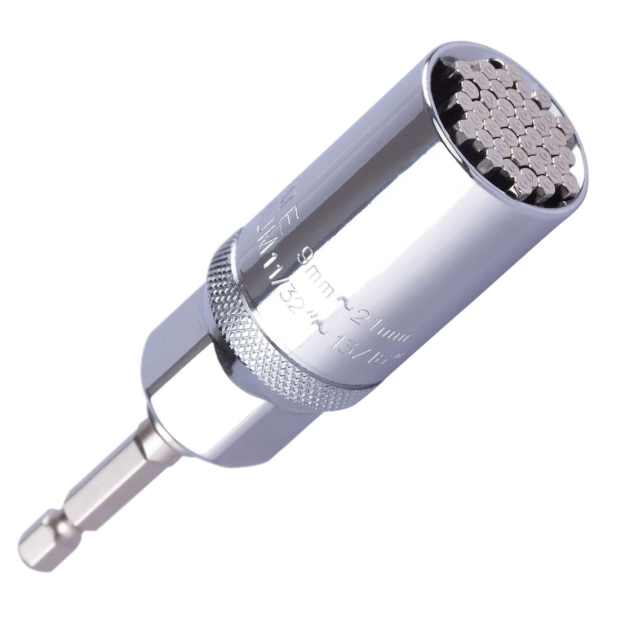 Universal Socket Tool Redesigned with Stronger Hexagon Pins By Wrenchit: Endeavor Tool That Instantly Adjusts To All Shapes And Sizes Of Bolts, Screws, Hooks And Nuts, Great for Gifts! (9-21mm)
