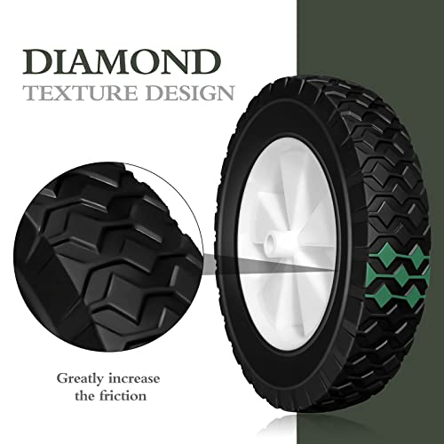 [2 Pack] 8 Inch Wheels Replacement 8mm, Lawn Mower Wheels Replacement, Grill Wheels Replacement, Wheels Replacement Parts