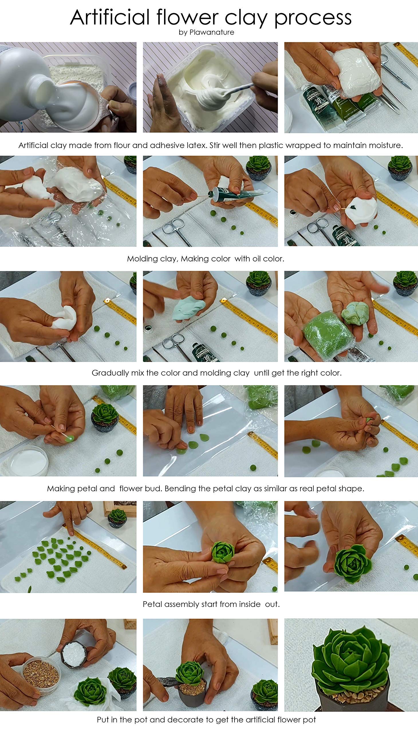 6 Miniatures Flower Garden Artificial Clay Pots Size s Scale 1:12