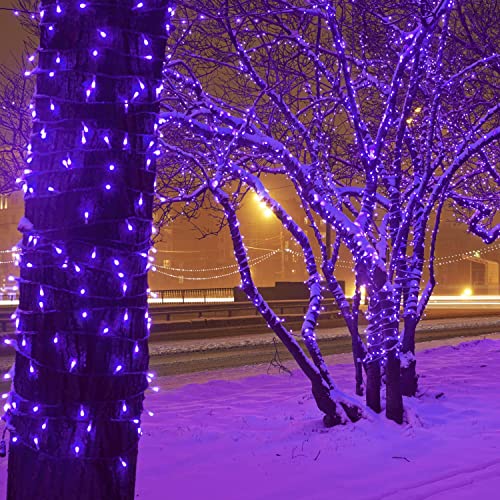 YAKEXI Christmas Solar String Lights Purple 72ft 200 LED 8 Modes Outdoor Solar Powered String Lights Waterproof Solar Fairy Lights for Tree Garden Fence Balcony,Outdoor Christmas Decoration Lights