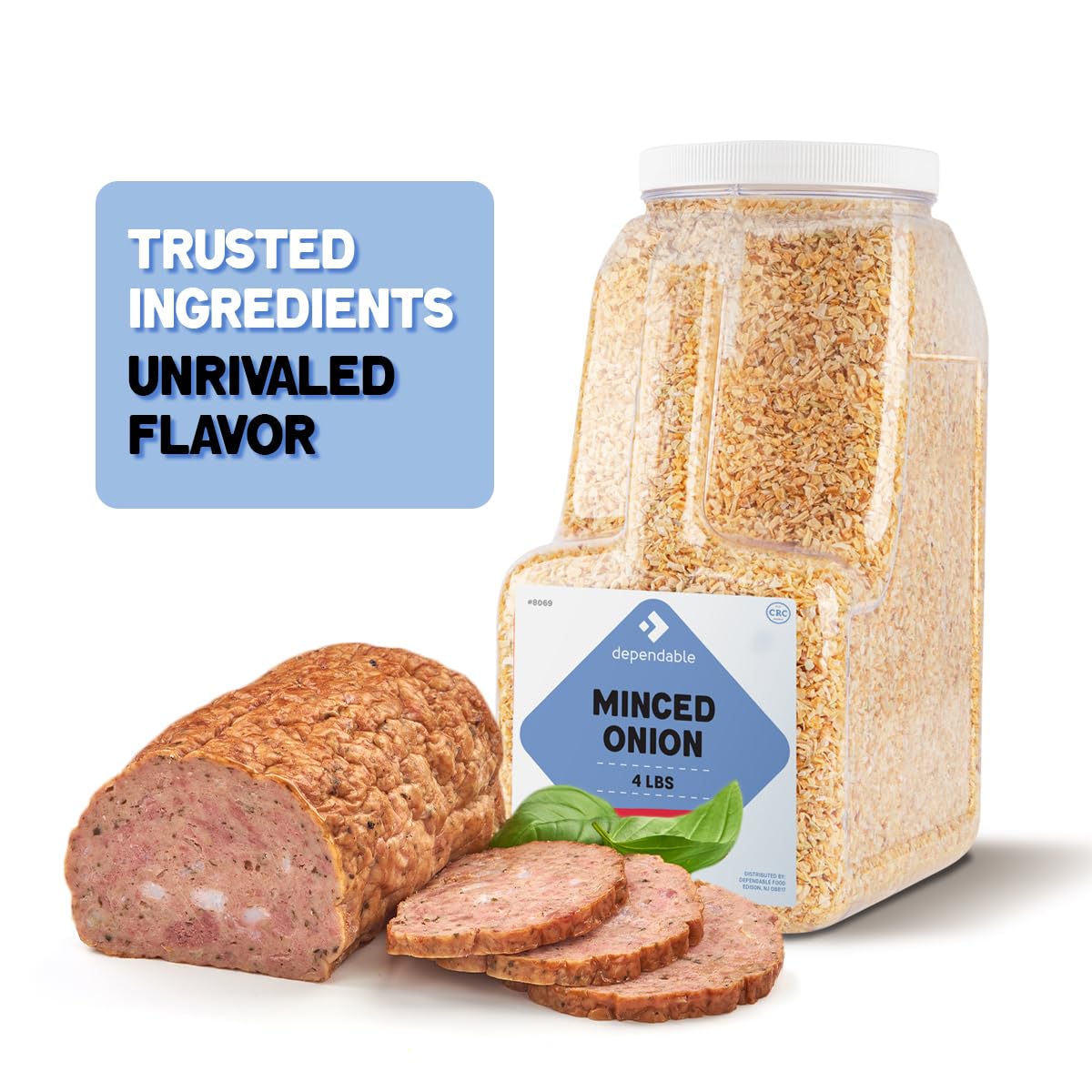 Dependable Food Minced Onion -4 Lb. Jar - Bulk, Kosher, Dehydrated Onion Flakes Convenient Versatile Seasoning for Chefs, Restaurants, and Culinary Enthusiasts - 100% Natural - Perfect Savory Addition to Soups, Dips, Sauces, Meat Marinades & More - Allerg