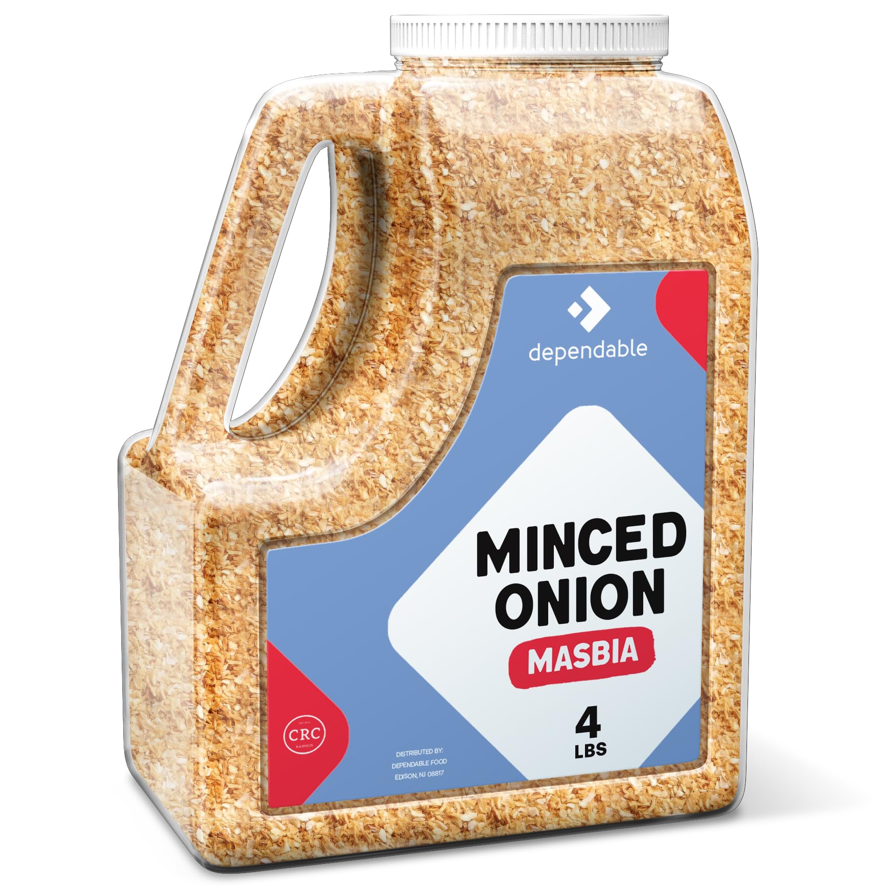 Dependable Food Minced Onion -4 Lb. Jar - Bulk, Kosher, Dehydrated Onion Flakes Convenient Versatile Seasoning for Chefs, Restaurants, and Culinary Enthusiasts - 100% Natural - Perfect Savory Addition to Soups, Dips, Sauces, Meat Marinades & More - Allerg