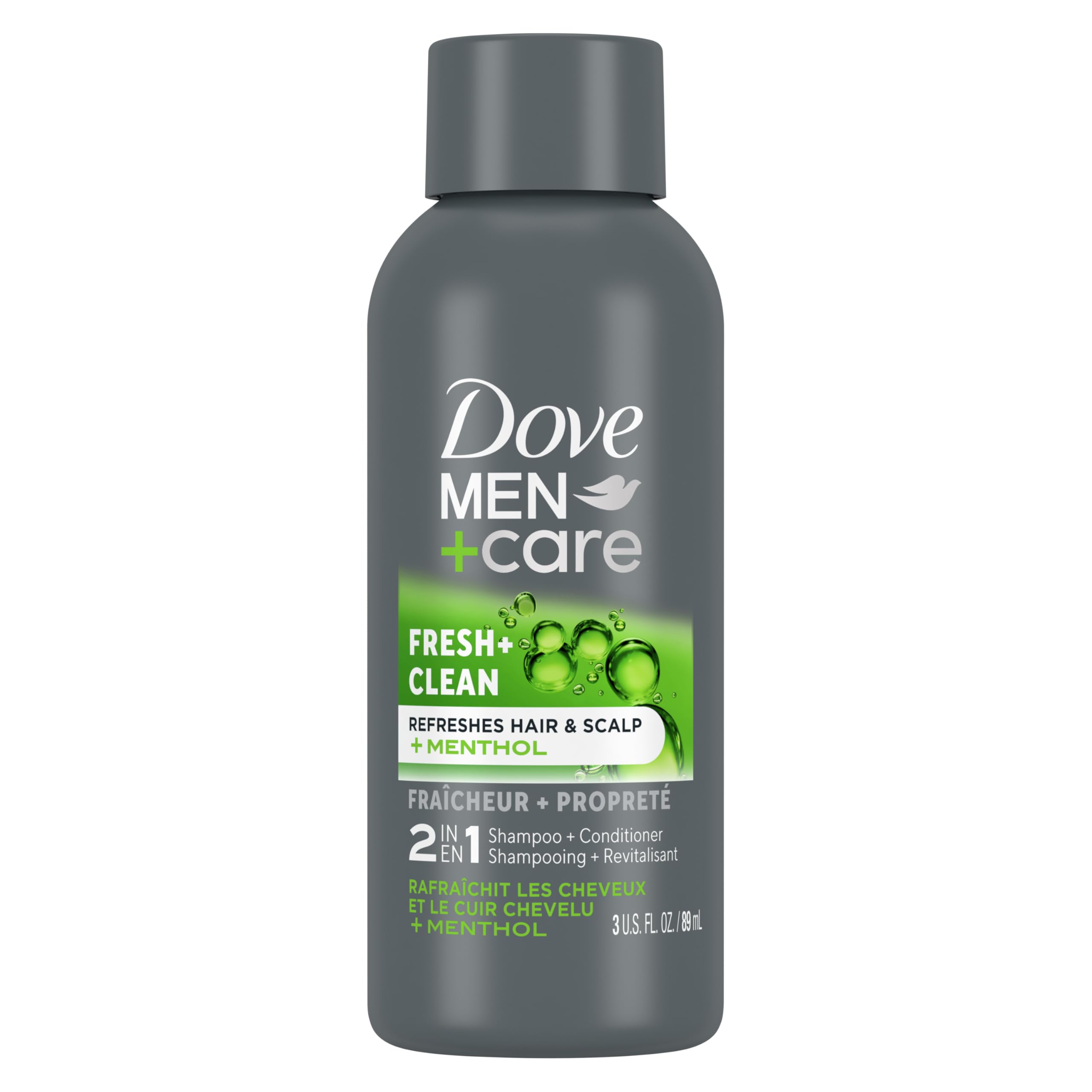 DOVE MEN + CARE Fortifying 2 in 1 Shampoo and Conditioner for Normal to Oily Hair Fresh and Clean with Caffeine Helps Strengthen Thinning Hair 3 oz (Pack of 12)