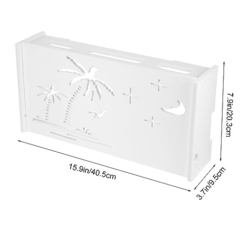 Amosfun 1pc Box STB Stand Router Wall Mount tv with Wall Mount Floating Wall Shelves Floating DVD Shelf Wall Storage Stand Wall-Mounted Rack Television Bracket Hole-Free Frame Ledge WPC