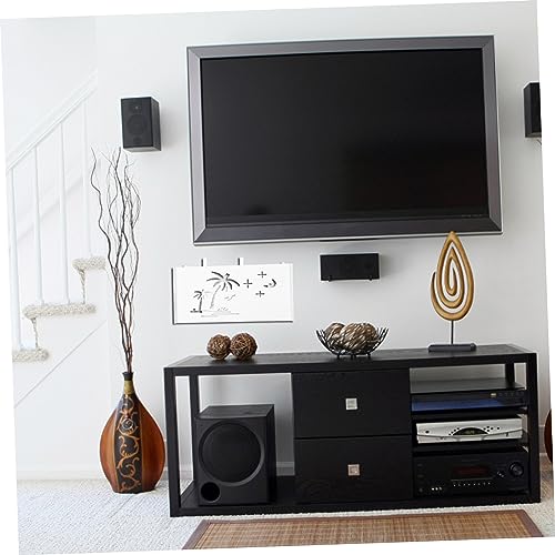 Amosfun 1pc Box STB Stand Router Wall Mount tv with Wall Mount Floating Wall Shelves Floating DVD Shelf Wall Storage Stand Wall-Mounted Rack Television Bracket Hole-Free Frame Ledge WPC
