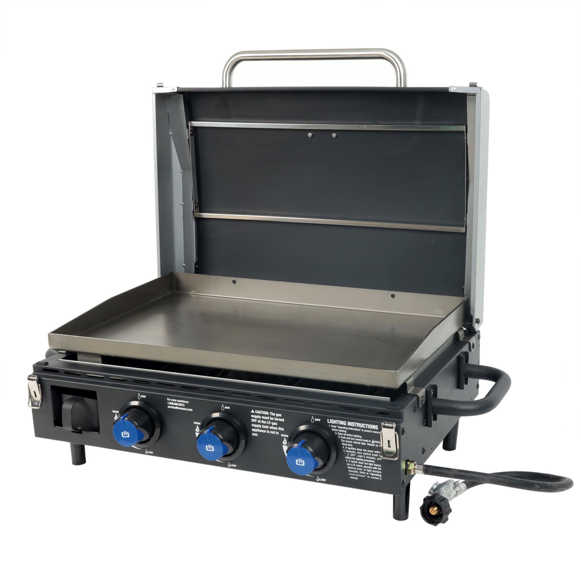 Razor Universal Rolling Prep Cart with Shelves and Storage Drawer for Portable Outdoor Griddle and Grills, Accessory Only, Black