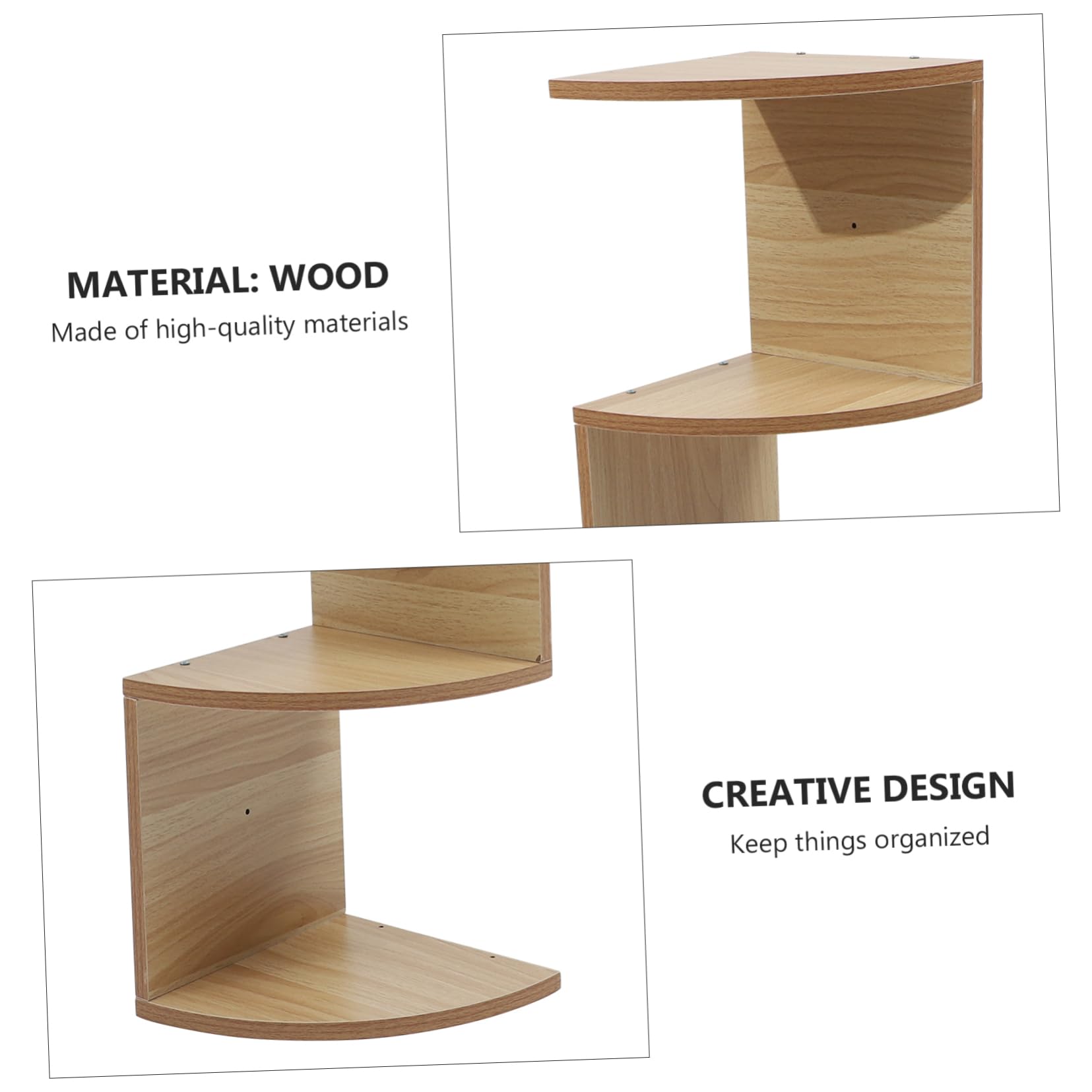 Abaodam Stylish Wooden Shelf Wall Mount Wooden Storage Rack Book Case 5 Layers