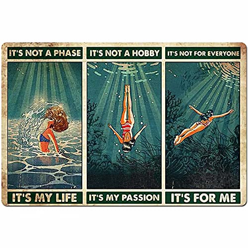 Snowsun Metal Sign Its My Passion Swimming Pool Funny Retro Vintage Aluminum Sign for Home garden Coffee Wall Decor 8x12 Inch