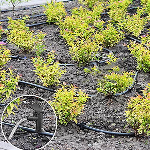 100 Pack 1 GPH Flag Irrigation Dripper Emitter 4L/H Garden Irrigation Drip Emitters Irrigation Emitter Flag Dripper Drip Irrigation Connect 4mm/7mm Hose for Home Garden Trees Herbs (Black)