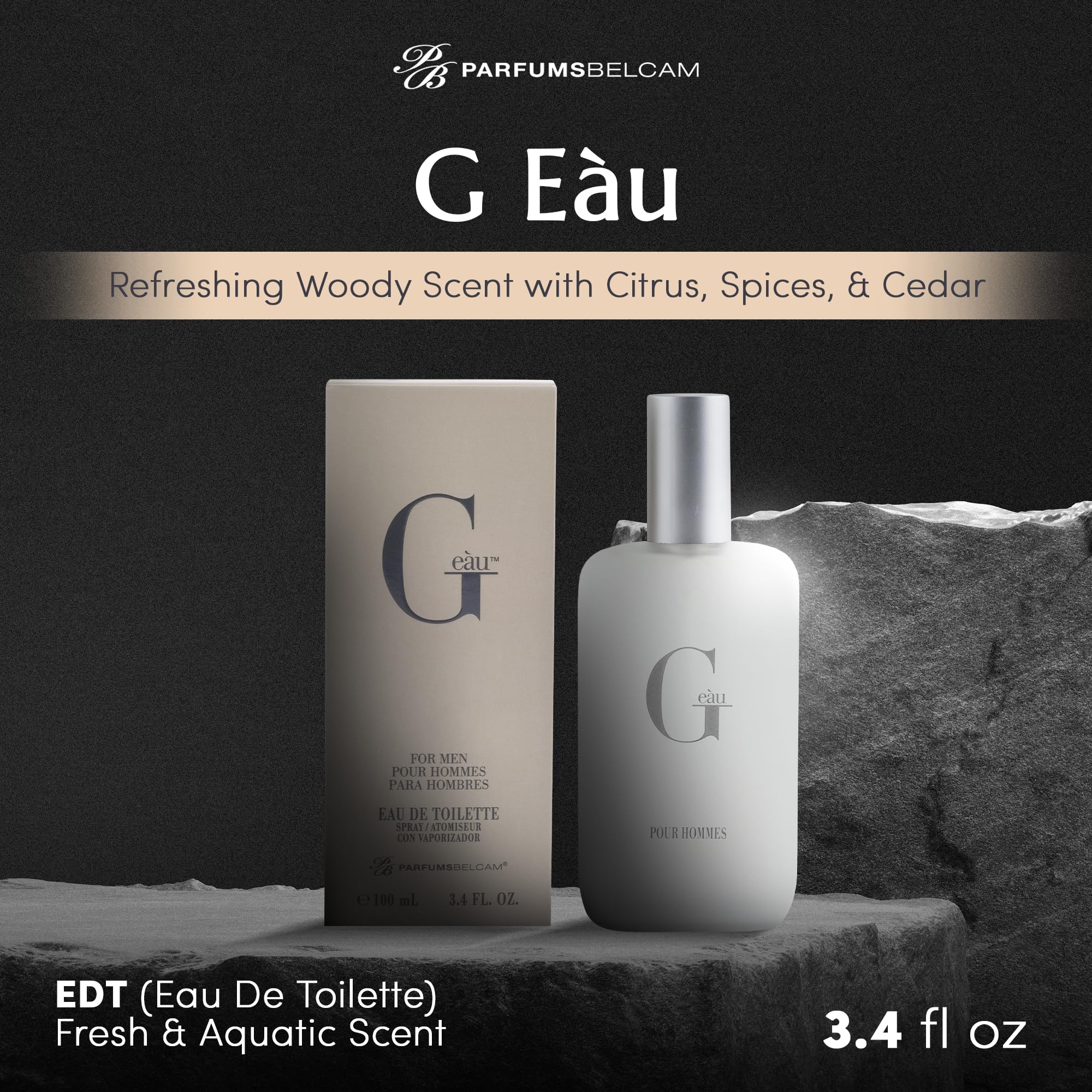 PB ParfumsBelcam G Eau, Our Version of Acqua Di Gio, Eau de Toilette Spray, 3.4 Fl Oz (F97090A)