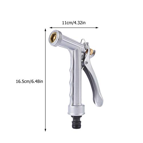 Happyyami Metal Hose Spray Multi- Functional Household Car Wash Water Zinc Alloy Water Nozzle with Threaded Front Garden Water Garden Watering Tool Garden Hose Sprayer