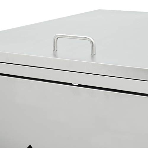 Quadruple Wheelie Bin Shed,Garbage Shed,Outdoor Garden Patio Storage Shed,for Garbage Cans,Garden Tools, Bin Shed for Patio Backyard Garden 63.4 gal Stainless Steel