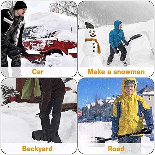 Folding Emergency Snow Shovel, Snow Shovel for Car with Extendable Ergonomical Handle and Wide Blade Scoop for Driveway Car Emergency Home Garden Campingā¦
