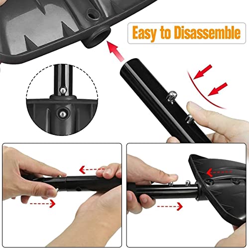 Folding Emergency Snow Shovel, Snow Shovel for Car with Extendable Ergonomical Handle and Wide Blade Scoop for Driveway Car Emergency Home Garden Campingā¦