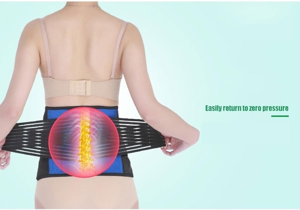 PROHEL Back Brace to Relieve Lower Back Pain with Lumbar Pad Support for Men/Women. Mild, thin, orthopedic, rigid, adjustable herniated disc (Size : L.)