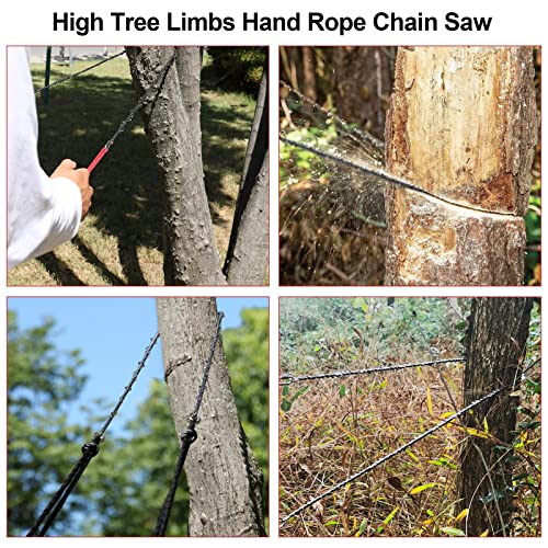 Rope saw PANGZHENG 55 Inch High Reach Tree Limb Hand Rope Saw, 70 Sharp Teeth Blades on Both Sides,Rope saw tree saw high limb Pocket Chainsaw, Tree Limb Saw, Rope Chainsaw