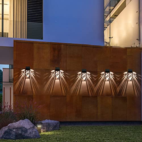 Anordsem Solar Fence Lights, 6 Pack Outdoor Waterproof Solar Wall Lights Solar Deck Lights for Fence, Deck, Step, Patio, Yard, Pathway and Garden