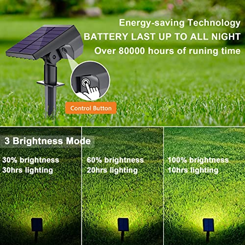 Solar Spot Lights Outdoor, [6 Pack/3 Modes] Solar Landscape Spotlights IP67 Waterproof Solar Powered Outdoor Lighting Products for Landscaping Garden, Yard, [Cold White/62 LED] Spotlight Dusk to Dawn