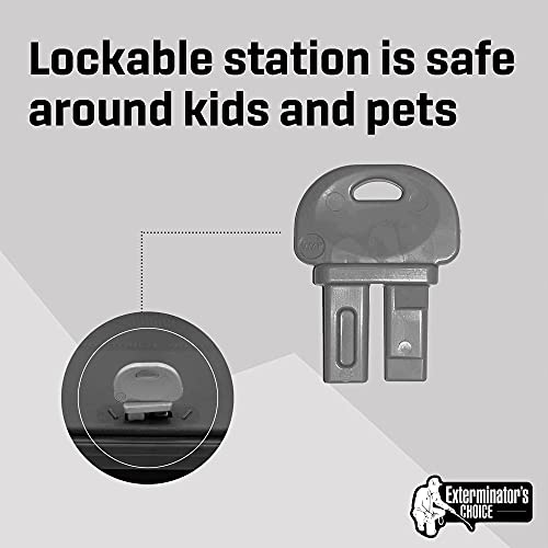 Exterminator’s Choice - Mice Bait Station - Includes Two Small Bait Station and One Key - Heavy Duty Bait Box for Mice and Other Pests - Durable and Discreet