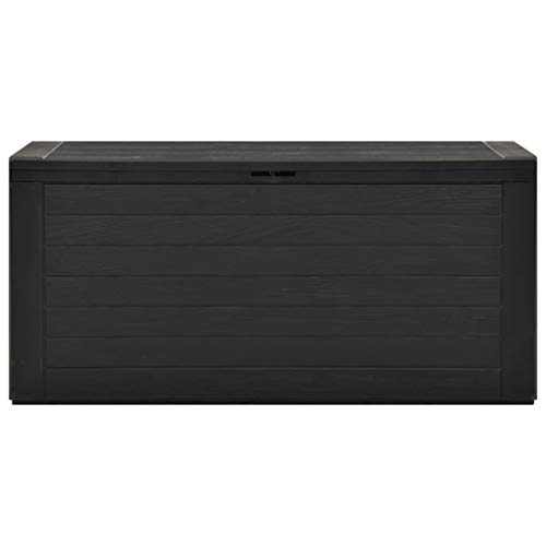 FIRBNUS Patio Storage Box Anthracite 45.7"x17.3"x21.7" PP Storage Chest Durable Materials Toolbox Both Indoor and Outdoor Use Garden Pool Box Storing Away Cushions Pillows Blankets Toys