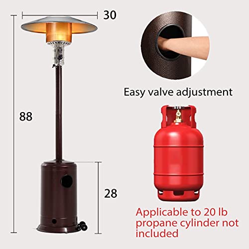 ROMONICA 41,000BTU Outdoor Patio Heater Tall Standing Hammered Finish Garden Outdoor Heater Propane Standing, Bronze - 5 set