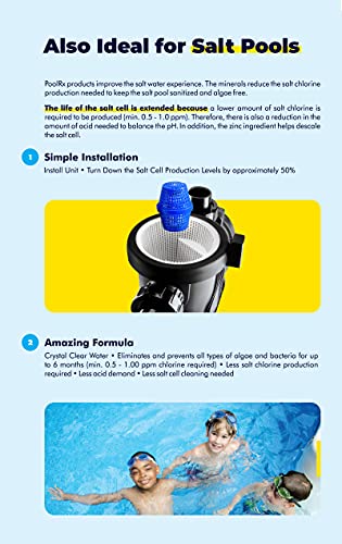 Pool RX 101001 6 Month Algaecide Blue Treats 7.5k-20k gallons, Single, Unit