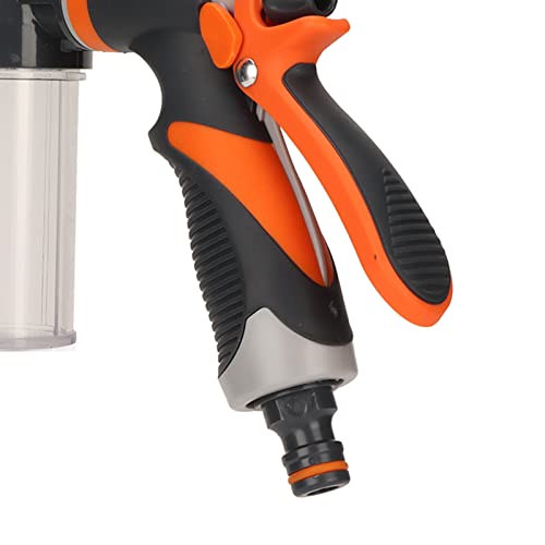 Garden Foam Sprayer, 8 Modes Multifunctional Water Spraying Nozzle Widely Used Labor Saving Concentrated Water Pressure Longer Spray Distance for Car Washing Rear Trigger