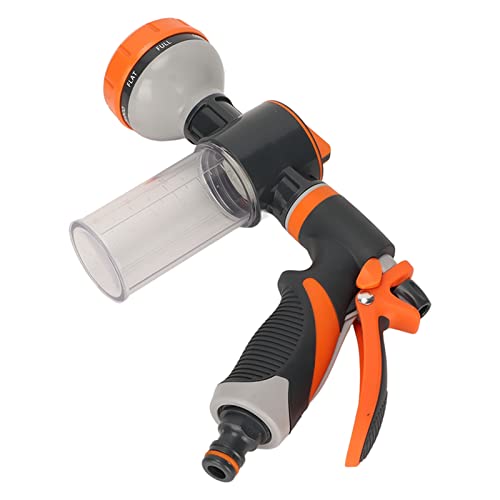 Garden Foam Sprayer, 8 Modes Multifunctional Water Spraying Nozzle Widely Used Labor Saving Concentrated Water Pressure Longer Spray Distance for Car Washing Rear Trigger
