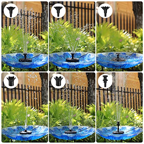 10W Solar Fountain Pump with Multiple Nozzles, DIY Water Feature Kit for Outdoor with Pipe, Solar Powered Water Fountain Pump for Bird Bath, Garden, Ponds, Fish Tank