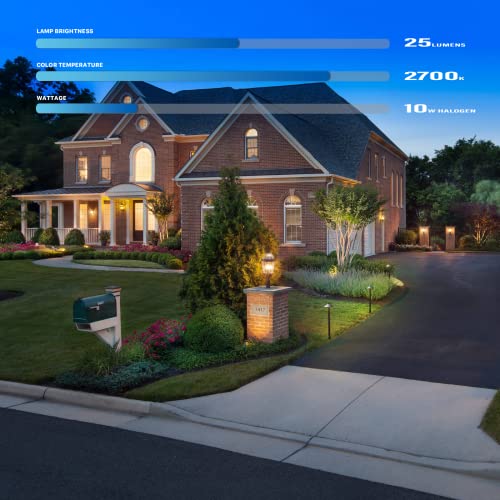 GOODSMANN Landscape Lighting Low Voltage Outdoor Path Light 1PK Halogen Pathway Light Wired 10W 25 Lumen 2700K Warm White Metal 12V AC Bronze Electric Sidewalk Walkway Light with Cable Connector