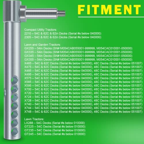 Yoursme AM131288 AM131289 Front and Rear Mower Deck Gage Wheel Arm for John Deere Mower Decks 48C 54C and 62C Diameter 1”
