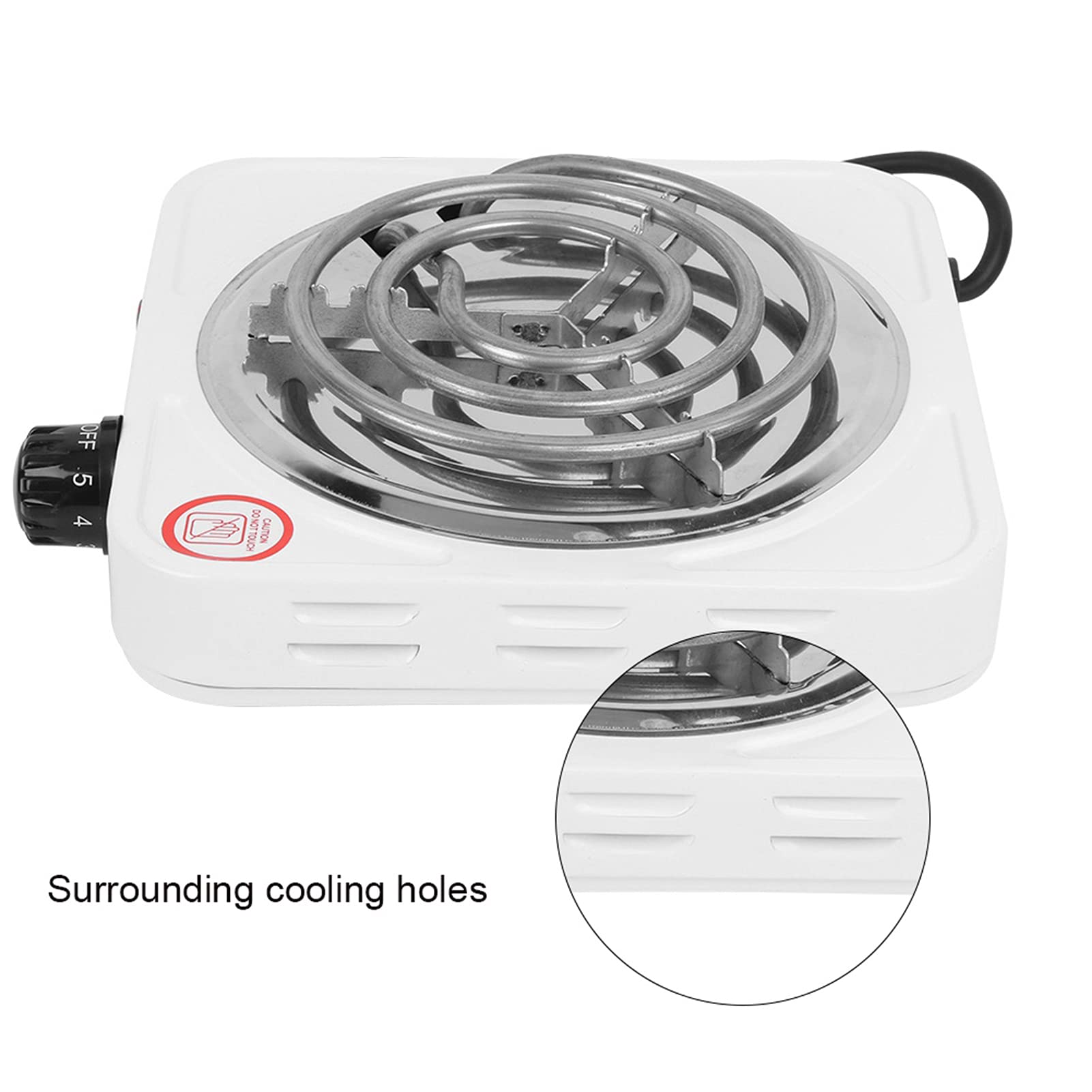 1000W Electric Burner, Electric Heater Stove, Stainless Steel Burner, Electric Stove, Portable for Home Dormitory Cooking Boiling Water