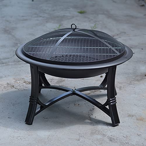 ZLXDP Camping Fire Pit Bonfire Stove Bonfire Activity Wood Basket Black Garden Decoration Wood Stove Heating Furnace with Baking Net