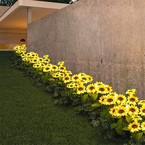 Garden Solar Lights Outdoor Decorative Sunflower Decor Solar Pathway Lights Outdoor LED Solar Garden Lights Waterproof Solar Landscape Lights for Lawn Patio Yard Garde (2)
