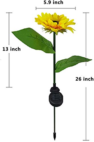 Garden Solar Lights Outdoor Decorative Sunflower Decor Solar Pathway Lights Outdoor LED Solar Garden Lights Waterproof Solar Landscape Lights for Lawn Patio Yard Garde (2)