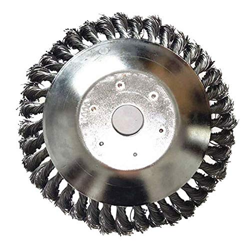YUET 8'' Strimmer Head Garden Trimmer Wire Brush Cutter Solid Steel Wheel Weed Blade Razors Snow Plough Rope Mower Replacement for String Trimmers, Gardening Lawnmower, Moss Grass Rust Removal 8 Inch