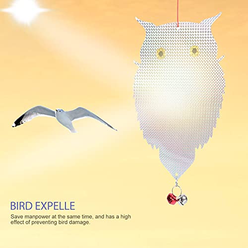 Yardwe 2PCS Plastic Owls Hanging Owl Deterrent Bird Device Garden Hanging Owl Decor for Woodpecker Garden Yard Courtyard