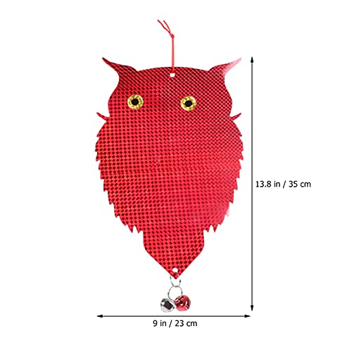 Yardwe 2PCS Plastic Owls Hanging Owl Deterrent Bird Device Garden Hanging Owl Decor for Woodpecker Garden Yard Courtyard
