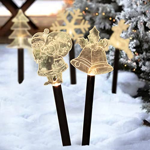 PLTCAT Yard Decoration Stake Lights Outdoor, Waterproof Garden Lights with 2-Lighting Modes, Solar Lights for Pathway, Lawn, Yard Decor (Mixed)