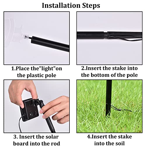 PLTCAT Yard Decoration Stake Lights Outdoor, Waterproof Garden Lights with 2-Lighting Modes, Solar Lights for Pathway, Lawn, Yard Decor (Mixed)