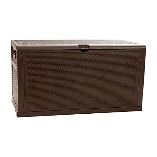 Flash Furniture 120 Gallon Plastic Deck Box - All-Weather Patio Storage and Organization for Throw Pillows, Pool Toys or Garden Tools