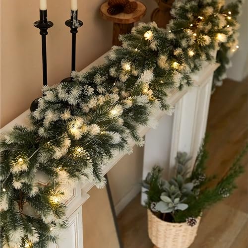 6FT PARTY JOY Seasonal Artificial Christmas Garland Pine Needle Greenery Garland Holiday Outdoor Winter Decor