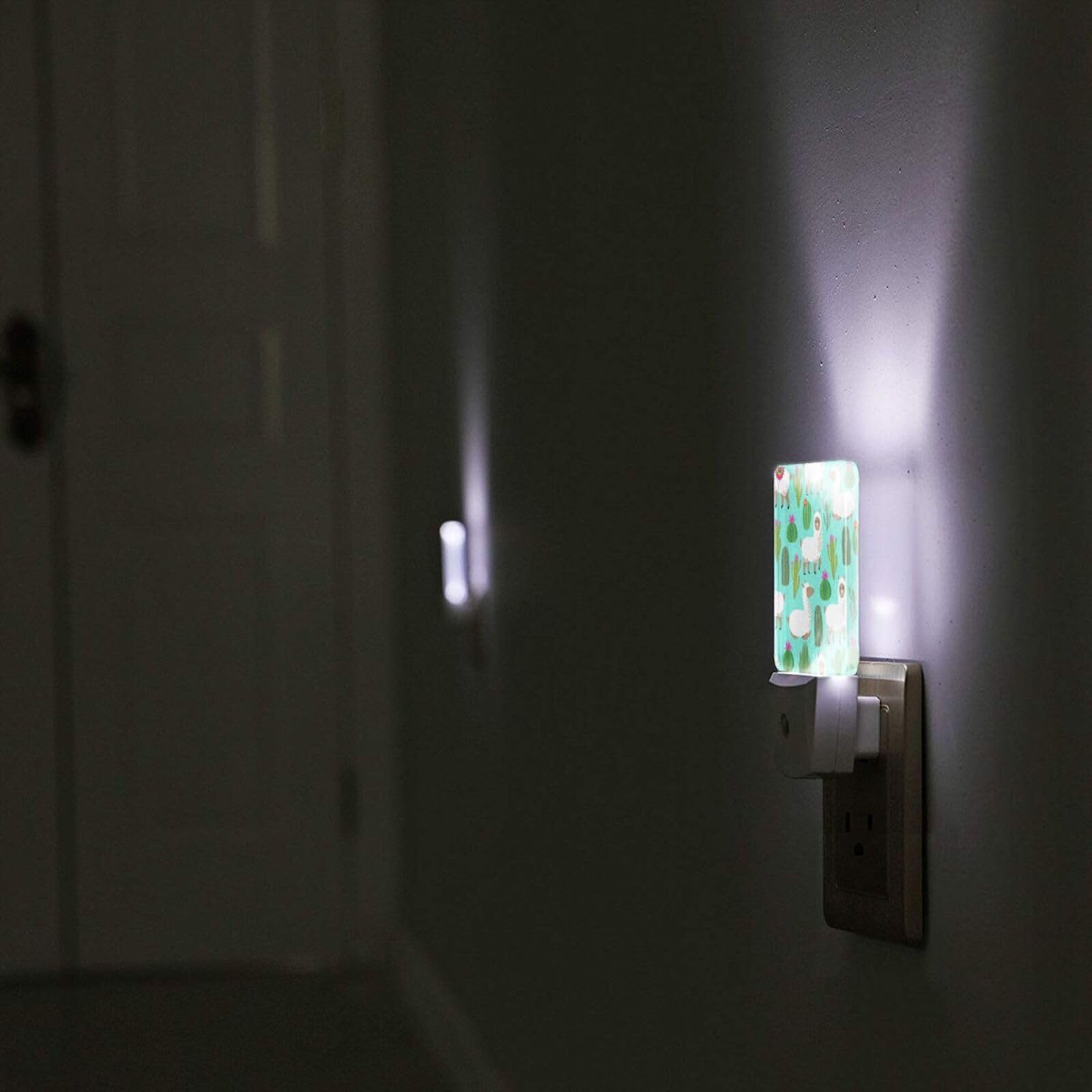 Cute Llama Baby Night Light Dusk to Dawn Smart Sensor,White Led Nightlight for Bedroom,Bathroom,Kitchen,Hallway,Stairs,Energy Efficient,Decor Desk Lamp