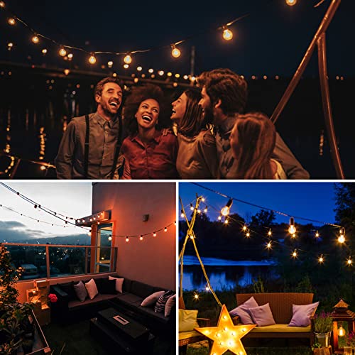 Binval Outdoor Led String Lights 97ft Patio Lights with 48 G40 Shatterproof Bulb(1 Spare) Hanging Globe Lights Waterproof Hanging Lights String for Outside Backyard Porch Bistro Party Garden Gathering